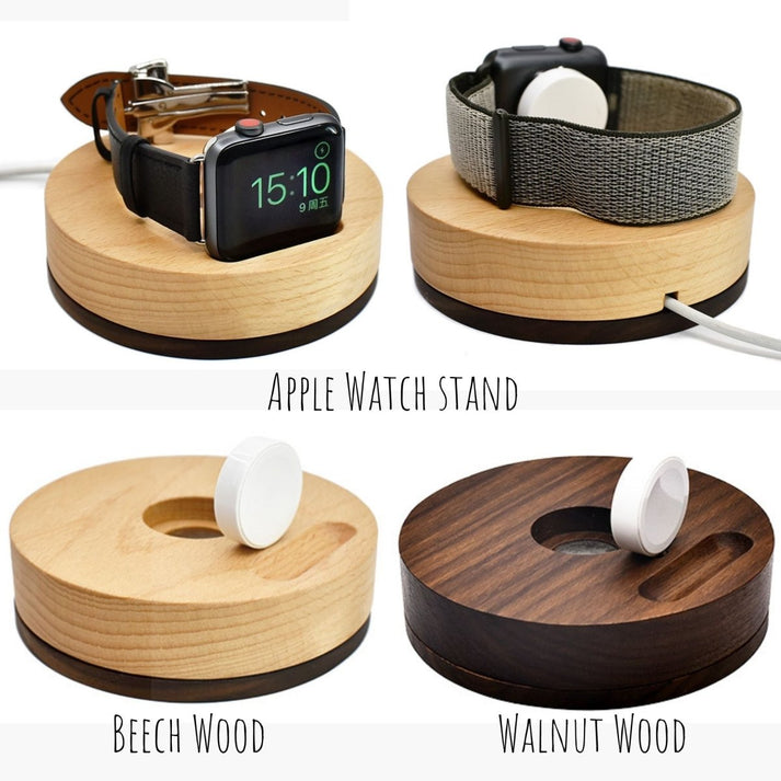 Wood 2 in 1 MagSafe Charger Station for iPhone & Apple Watch