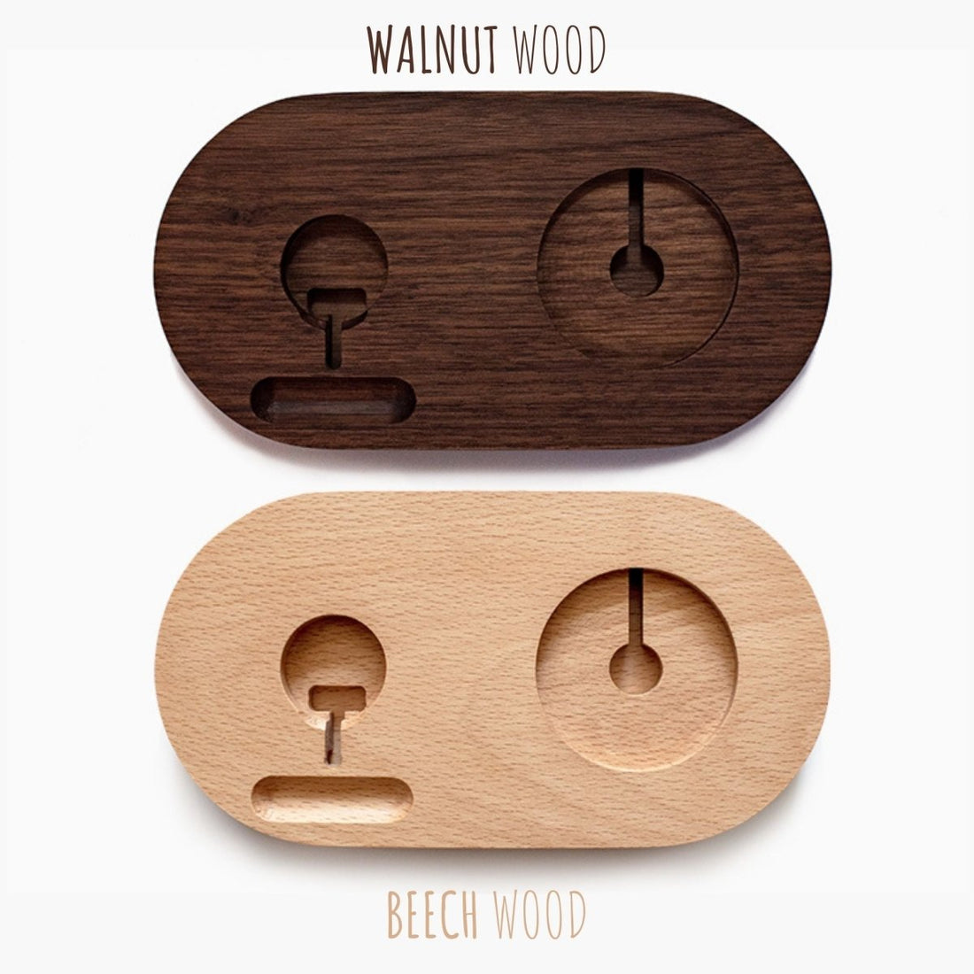 Wood 2 in 1 MagSafe Charger Station for iPhone & Apple Watch