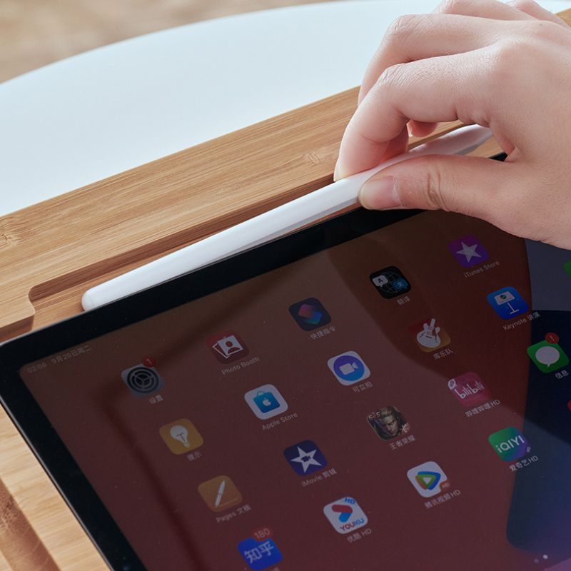 Adjustable Bamboo iPad Stand for Stable Viewing Angle