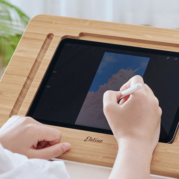 Adjustable Bamboo iPad Stand for Stable Viewing Angle