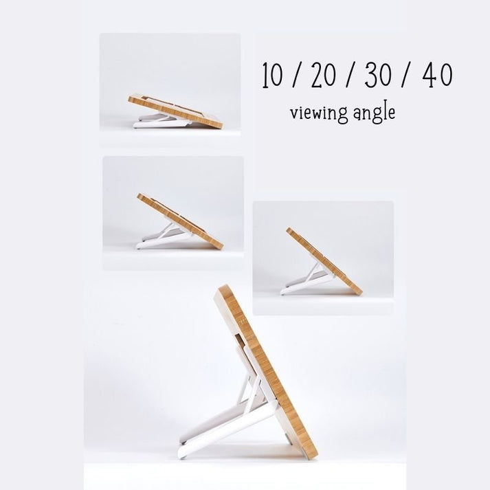 Adjustable Bamboo iPad Stand for Stable Viewing Angle