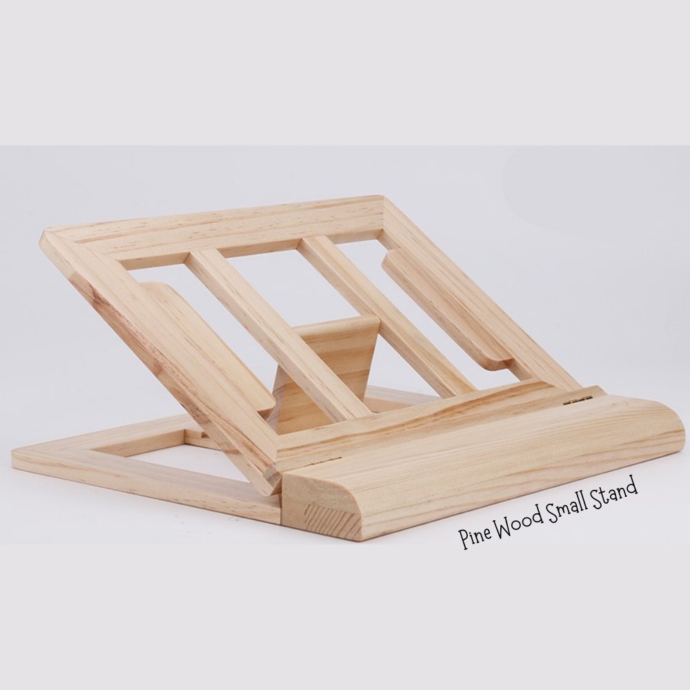 Adjustable Wooden Stand with Wrist Rest for Laptop/Tablet