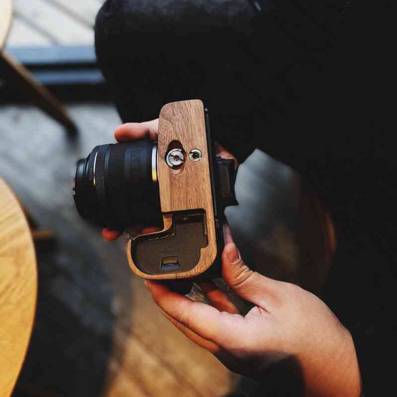 Handcrafted Wooden Grip Base Plate for Canon EOS R 🔥📷