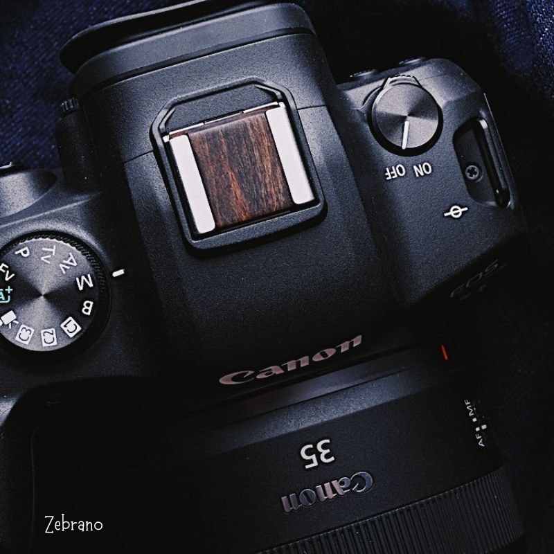 Wooden Hot Shoe Cover for Canon EOS R5/R6 Natural Wood Beauty