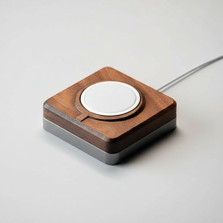Dark Walnut Wood MagSafe Holder iPhone 15 Compatible Models