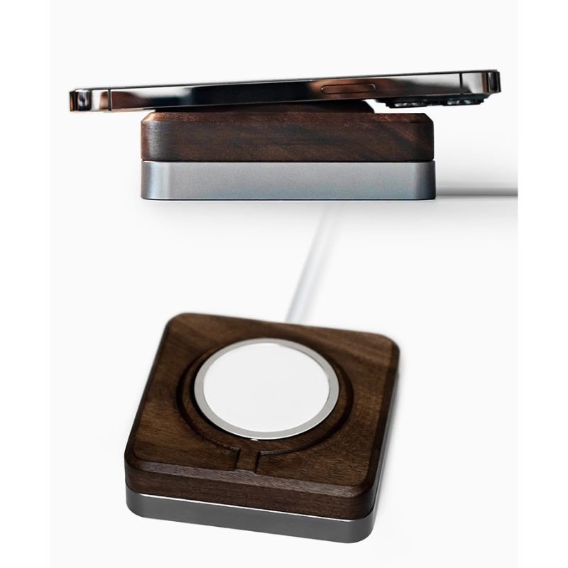 Dark Walnut Wood MagSafe Holder iPhone 15 Compatible Models