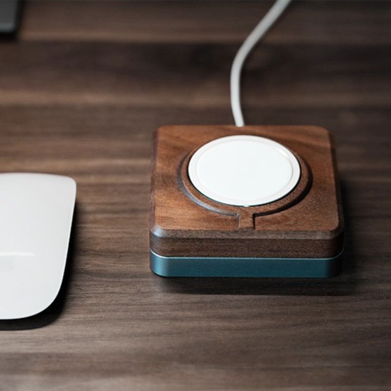 Dark Walnut Wood MagSafe Holder iPhone 15 Compatible Models