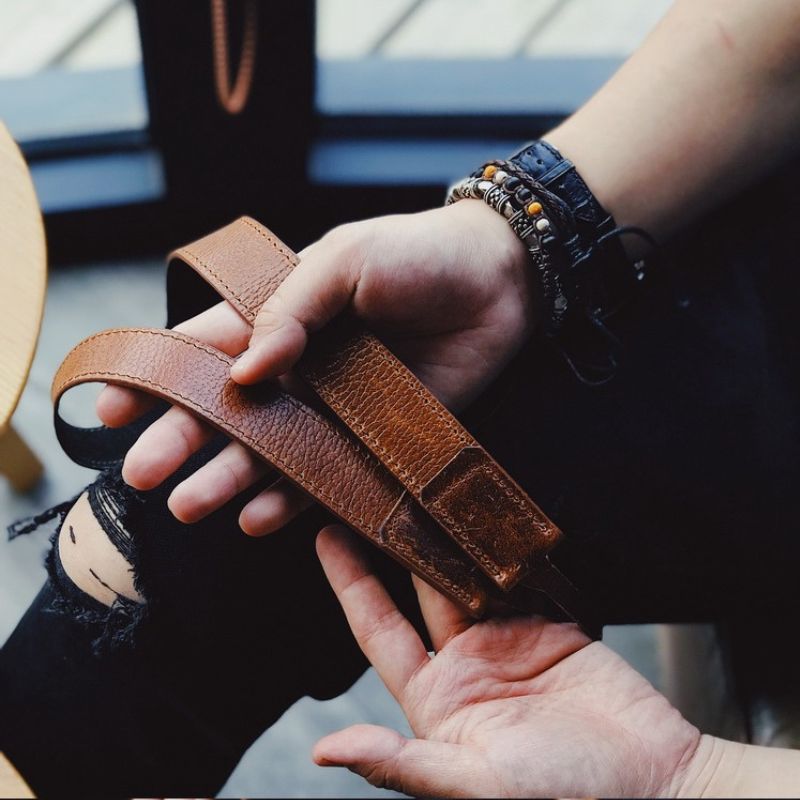 Extra Thick Leather Camera Strap for Durability and Comfort
