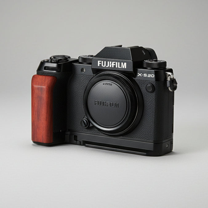 Fuji XS20 Hand Grip - Premium Wood & Aluminum Alloy Base