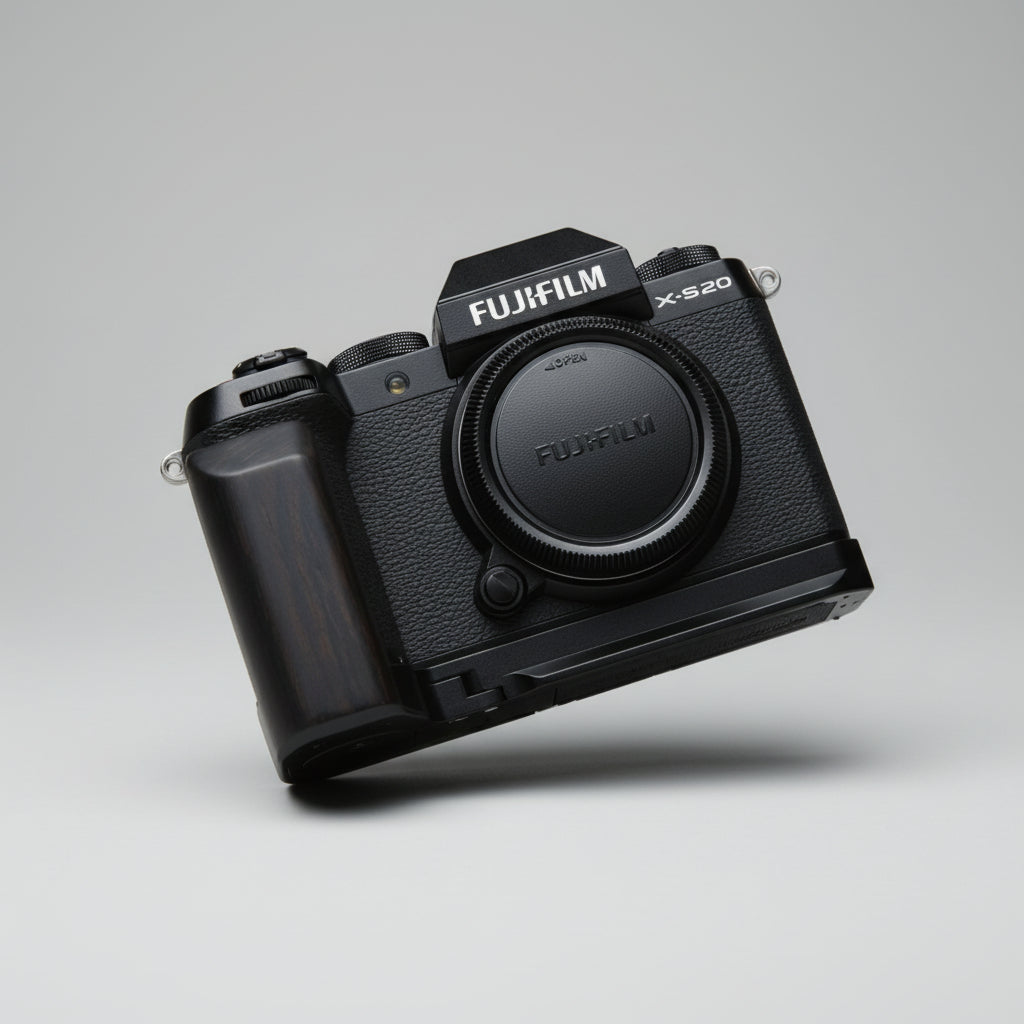 Fuji XS20 Hand Grip - Premium Wood & Aluminum Alloy Base