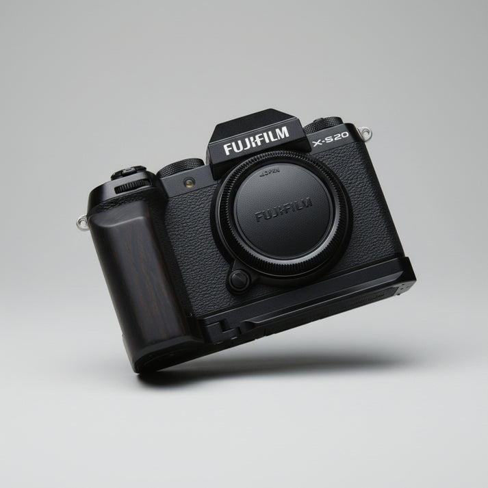 Fuji XS20 Hand Grip - Premium Wood & Aluminum Alloy Base