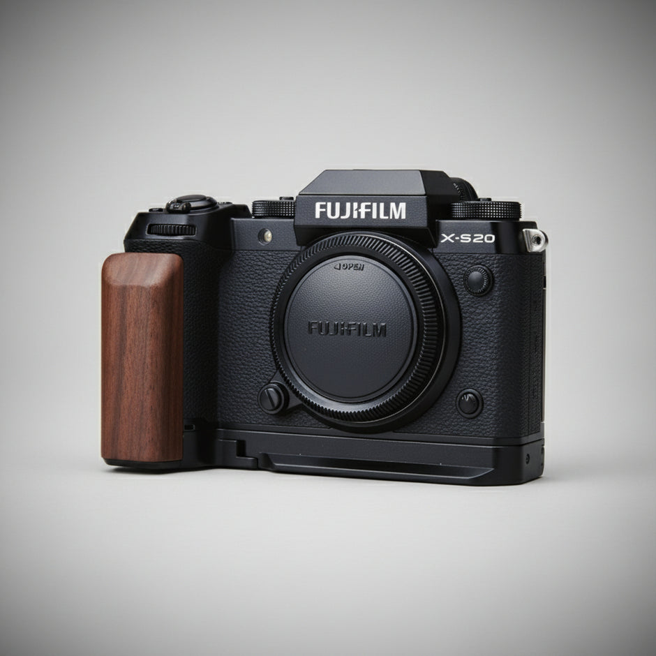 Fuji XS20 Hand Grip - Premium Wood & Aluminum Alloy Base