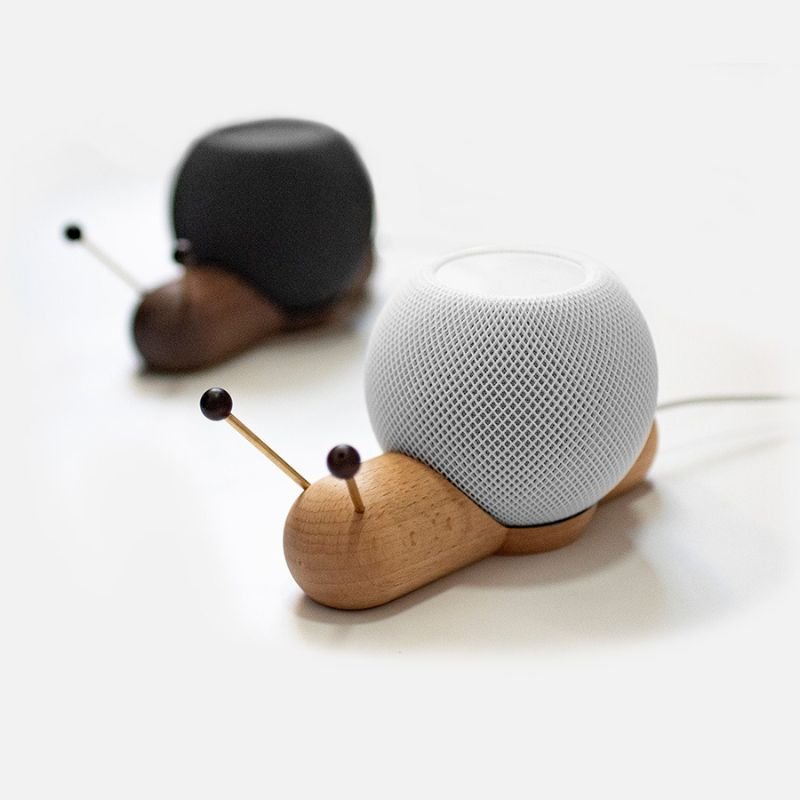 Stylish Snail Style HomePod Mini Docking Station - Wood 🌳🔥