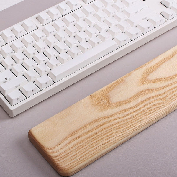 Light Ash Wood Keyboard Wrist Rest for Mechanical Keyboards