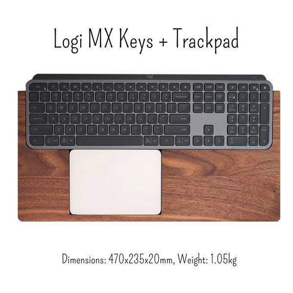 Handmade Dark Walnut Wooden Tray for Logitech MX Keyboards