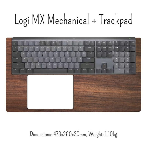 Handmade Dark Walnut Wooden Tray for Logitech MX Keyboards