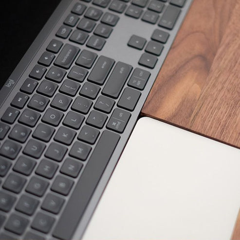 Handmade Dark Walnut Wooden Tray for Logitech MX Keyboards