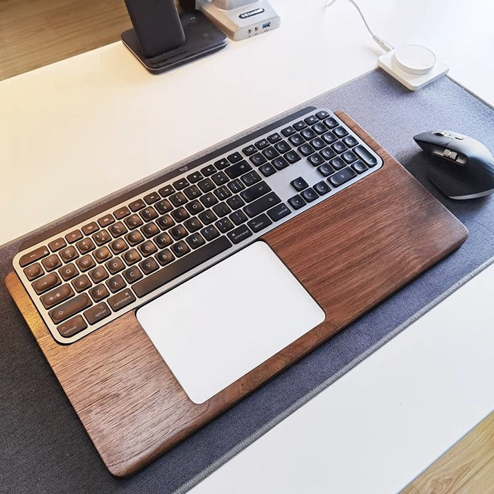 Handmade Dark Walnut Wooden Tray for Logitech MX Keyboards