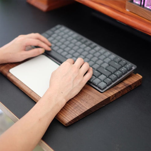 Handmade Dark Walnut Wooden Tray for Logitech MX Keyboards