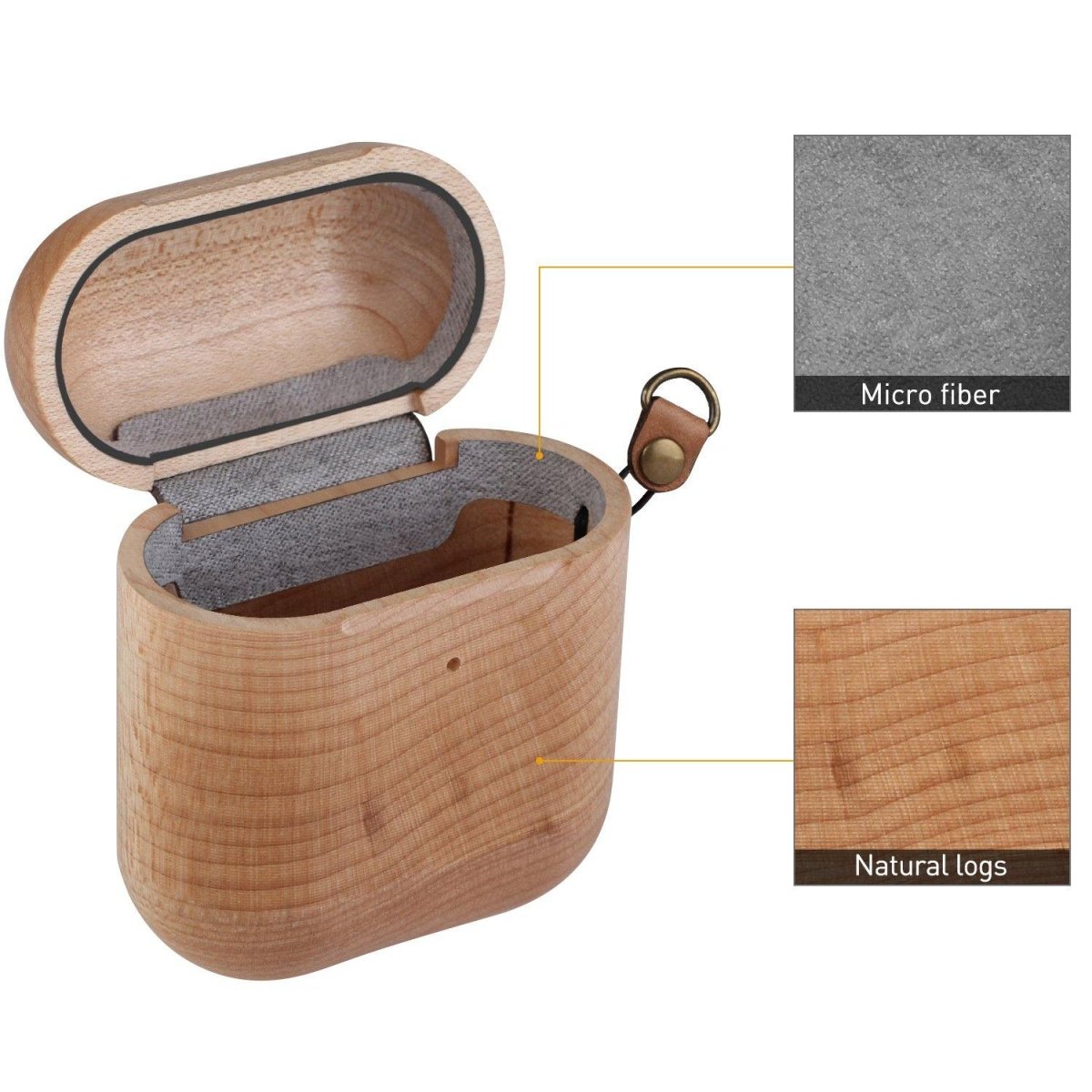 Maple Wood AirPod 1/2 Case