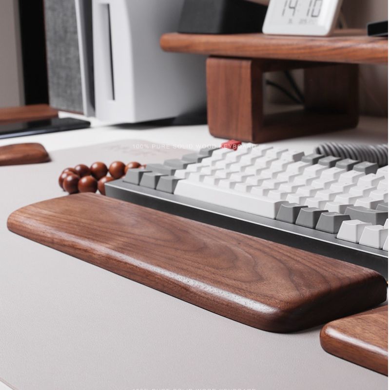 Walnut Wooden Keyboard Wrist Rest for Mechanical Keyboards
