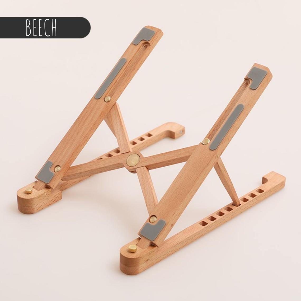 Portable Laptop Stand Wood for Desk - Adjustable Stand