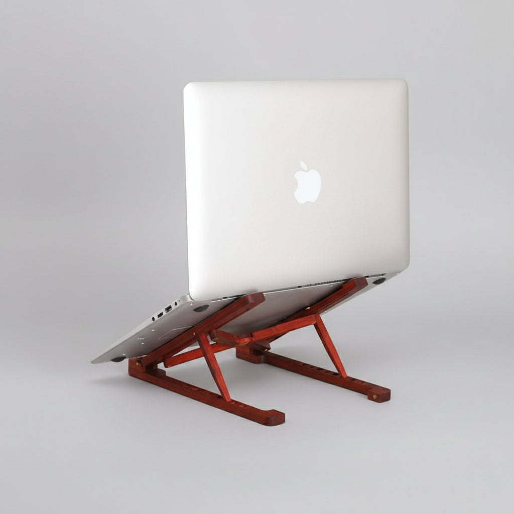 Portable Laptop Stand Wood for Desk - Adjustable Stand