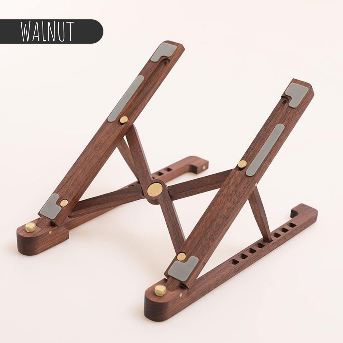 Portable Laptop Stand Wood for Desk - Adjustable Stand