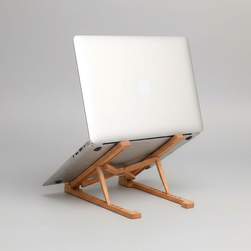 Portable Laptop Stand Wood for Desk - Adjustable Stand