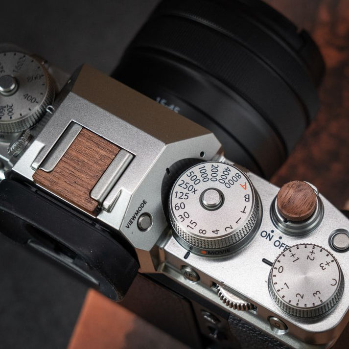 Wooden Shutter Button Hot Shoe Cover Fuji XPro3 X100V XT5 📷