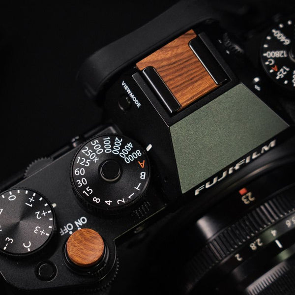 Wooden Shutter Button Hot Shoe Cover Fuji XPro3 X100V XT5 📷