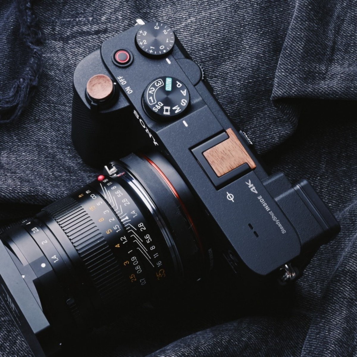 Sony A7C A7M4 Shutter Button Hot Shoe Cover Set 📷 Real Wood