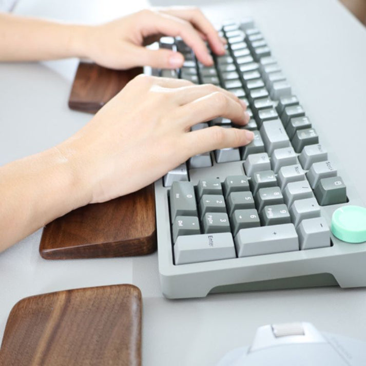 Dark Walnut Split Palm Rest Support for Mechanical Keyboards