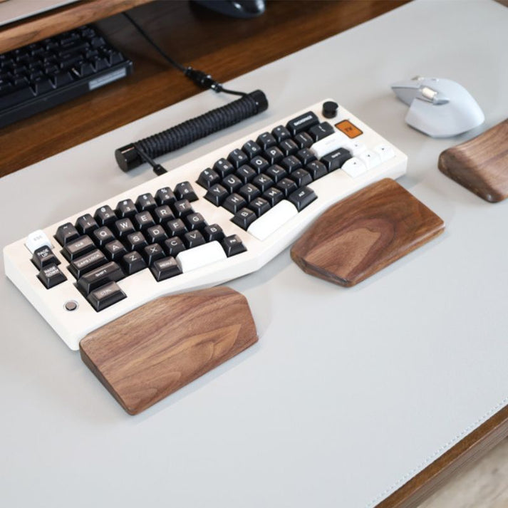 Dark Walnut Split Palm Rest Support for Mechanical Keyboards