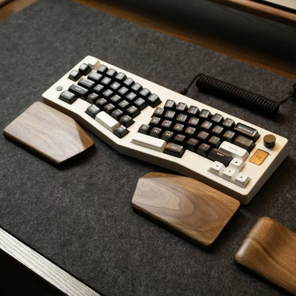 Dark Walnut Split Palm Rest Support for Mechanical Keyboards
