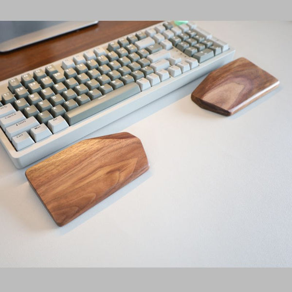 Dark Walnut Split Palm Rest Support for Mechanical Keyboards