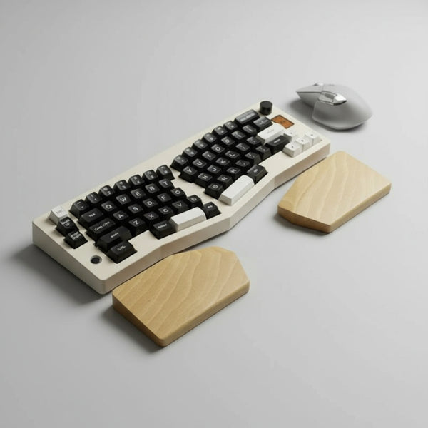 Dark Walnut Split Palm Rest Support for Mechanical Keyboards