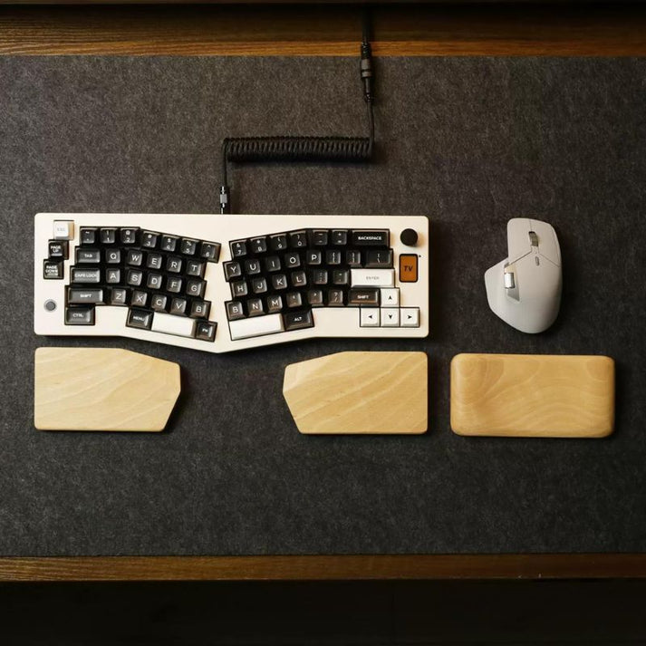 Dark Walnut Split Palm Rest Support for Mechanical Keyboards