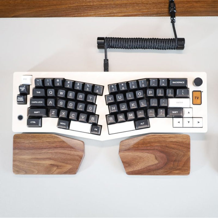 Dark Walnut Split Palm Rest Support for Mechanical Keyboards
