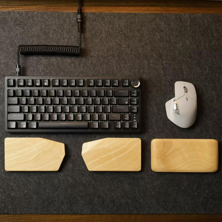 Dark Walnut Split Palm Rest Support for Mechanical Keyboards