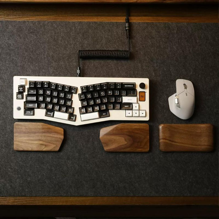 Dark Walnut Split Palm Rest Support for Mechanical Keyboards