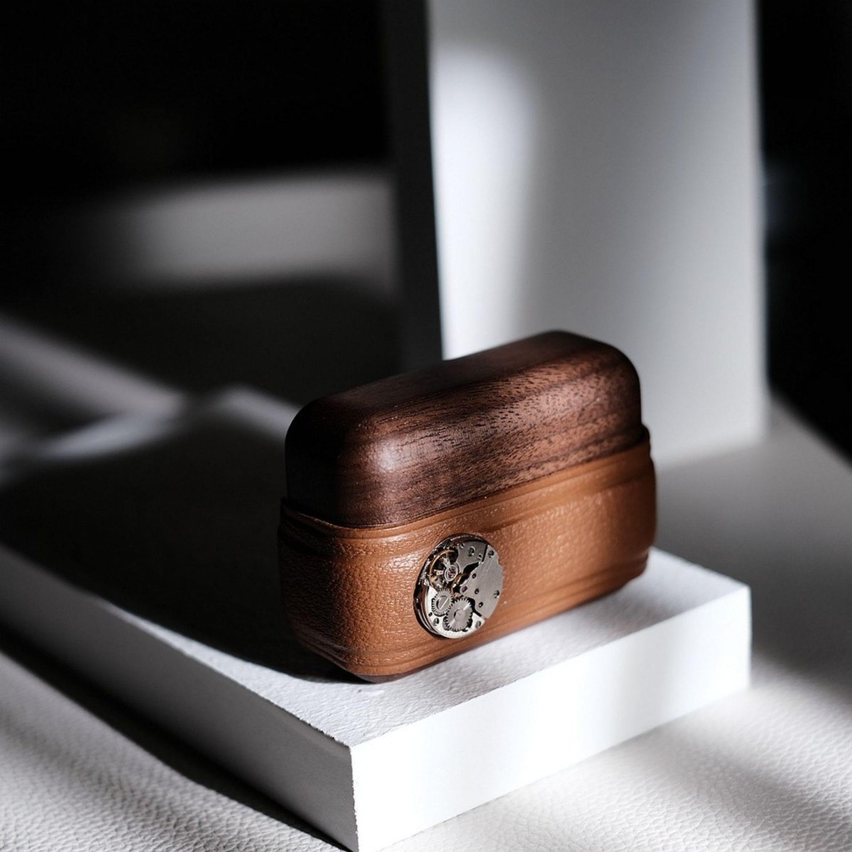 Walnut Wood AirPods Pro Case With Leather 🎧 iWoodStore