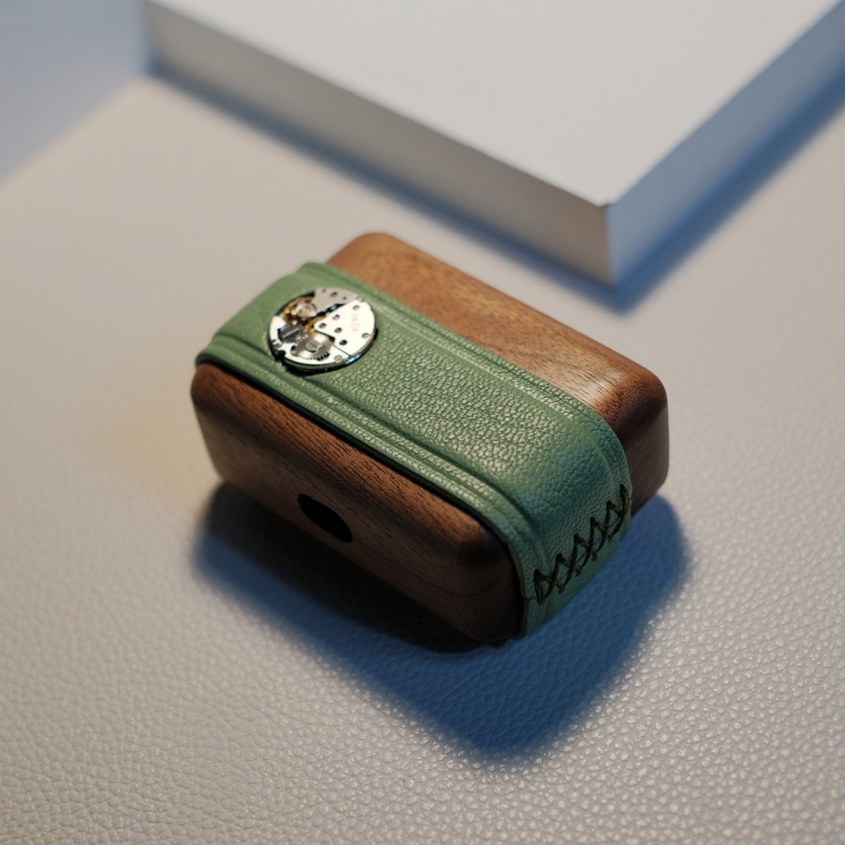 Walnut Wood AirPods Pro Case With Leather 🎧 iWoodStore