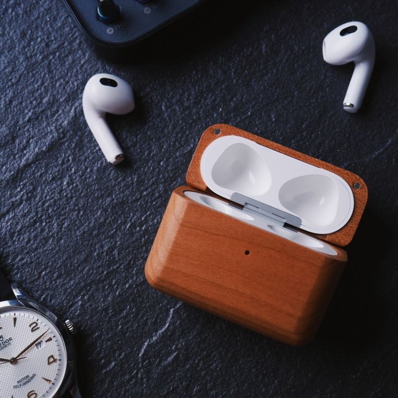Handmade Wooden AirPods 3 Case Cover - Unique Natural Design