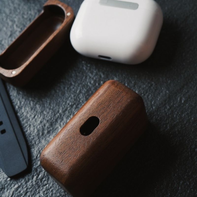 Handmade Wooden AirPods 3 Case Cover - Unique Natural Design