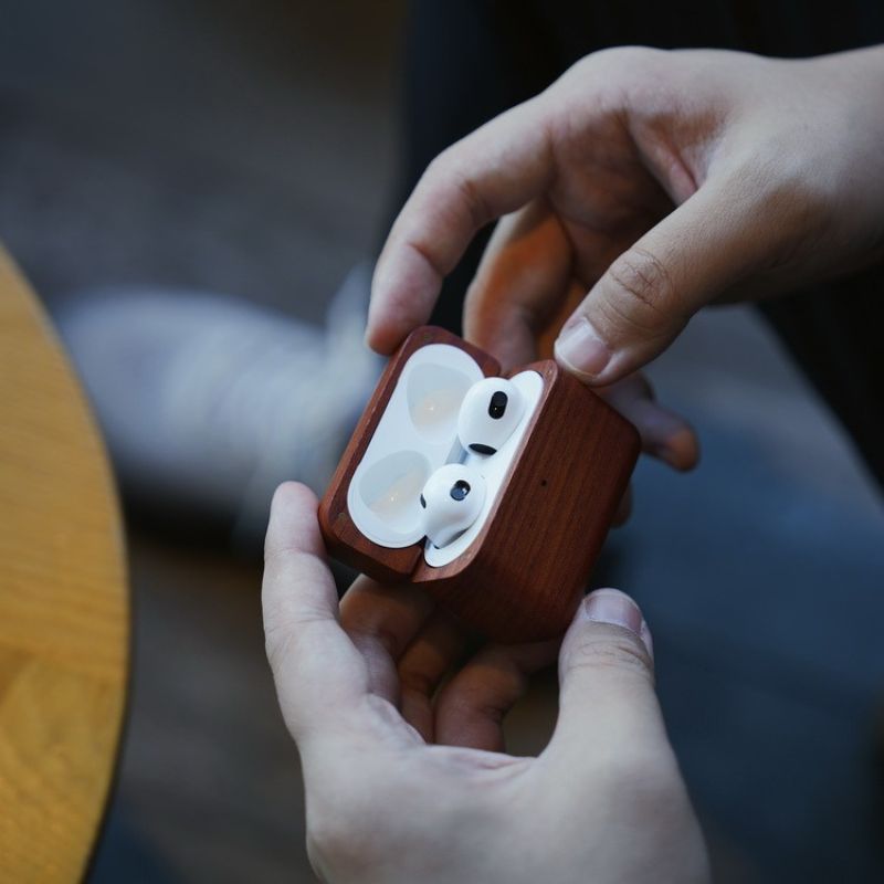 Handmade Wooden AirPods 3 Case Cover - Unique Natural Design