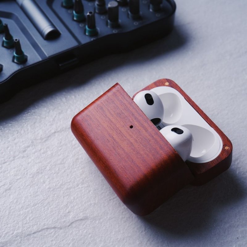 Handmade Wooden AirPods 3 Case Cover - Unique Natural Design