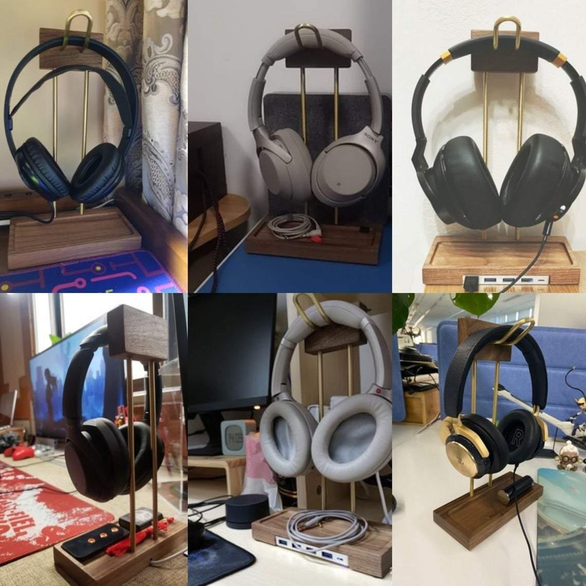 Stylish Earphone Stand with USB Ports for AirPods MAX