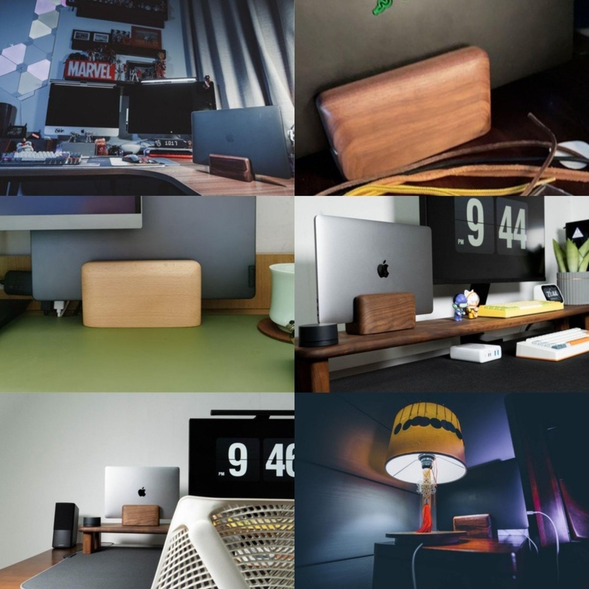 Natural Wood Vertical Laptop Stand Elegant Minimalist Design