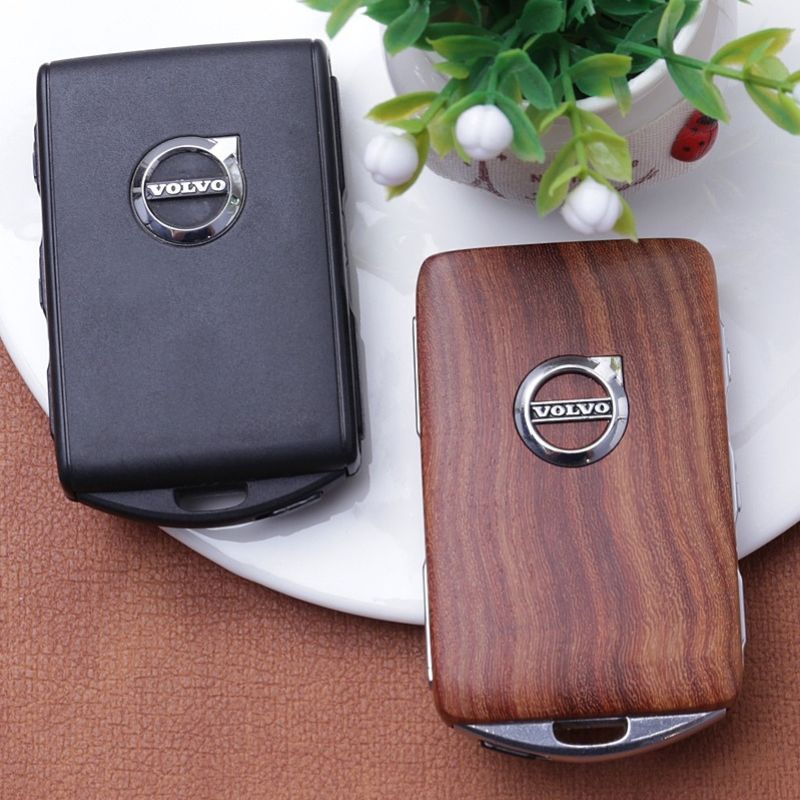 Volvo Car Key Wooden Case Cover Fob with Wristlet 🚗 🌳 🔑